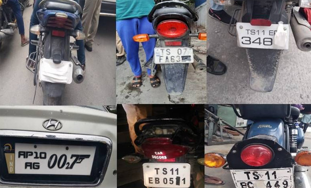 నెంబర్‌ ప్లేట్‌ సక్కగుండాల్సిందే.. | The number plate must be correct ...