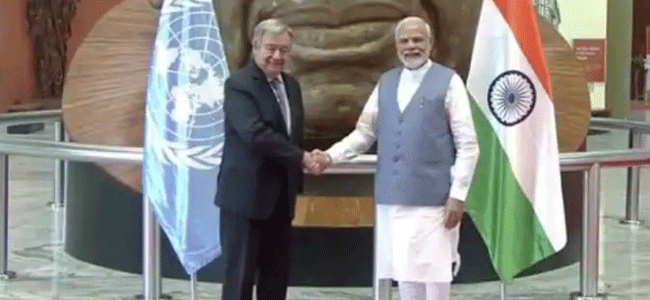 Statue of Unity : ఐరాస సెక్రటరీ జనరల్ గుటెరస్‌తో మోదీ చర్చలు | pm modi ...