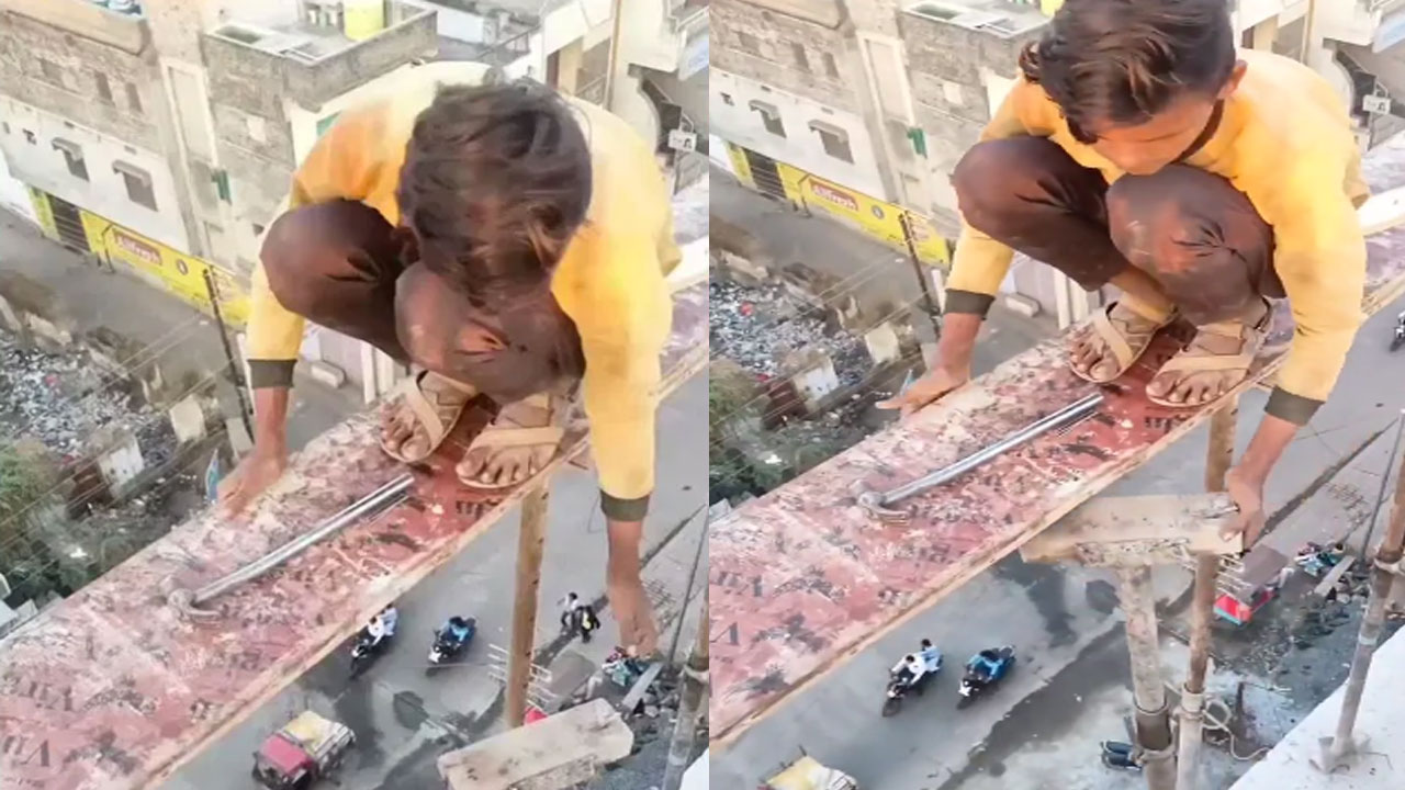 Viral Video: చూస్తేనే భయమేస్తోంది.. పొట్టకూటి కోసం ఆ యువకుడు ఎంత ...