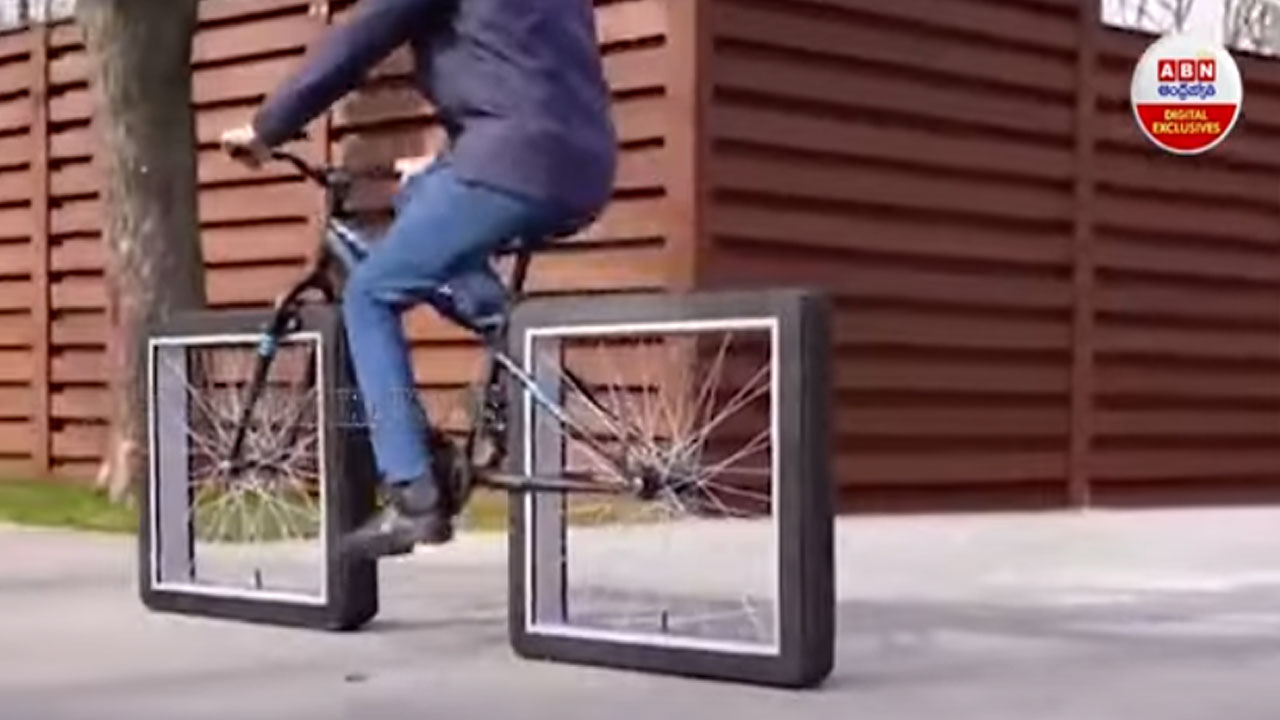Square-Wheeled Bicycle : వింత సైకిల్... చతురస్రాకారంలో చక్రాలు ...