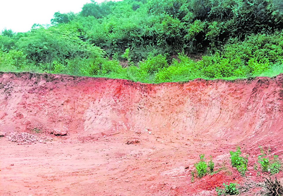 కొడవలి కొండపై కన్నేశారు! | kodavali hill look