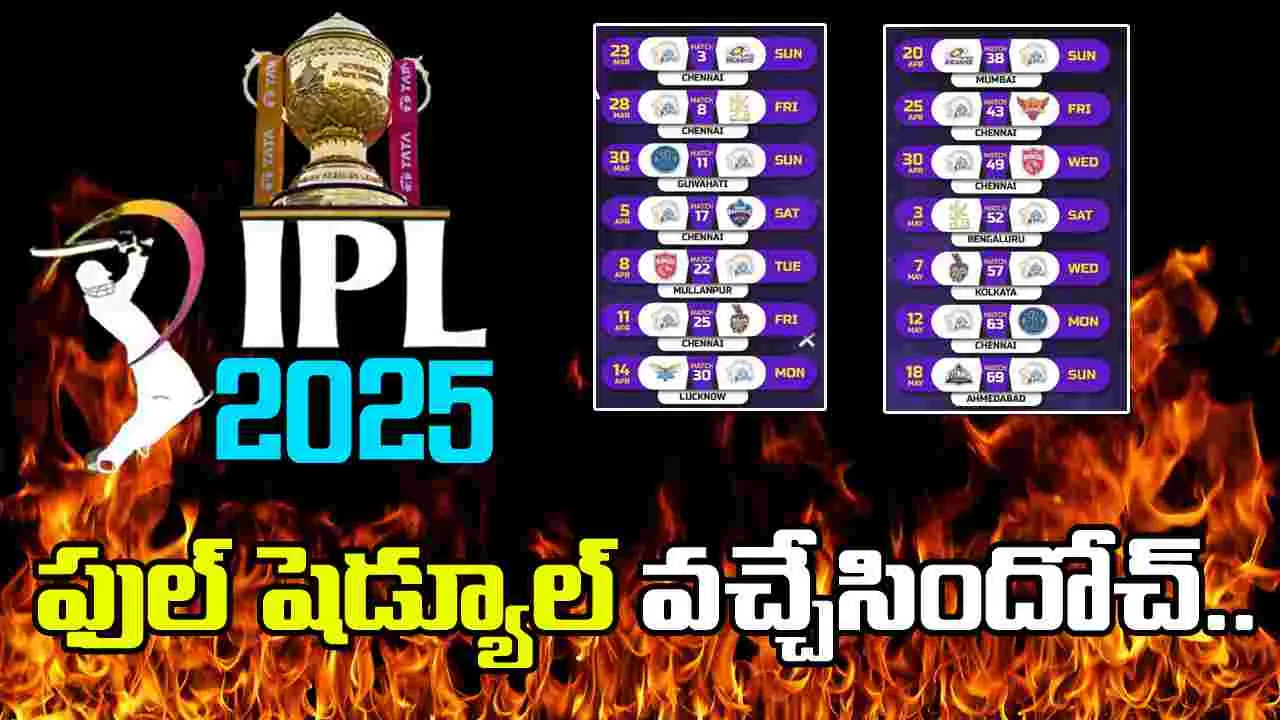 IPL 2025: 65 రోజులు.. 74 మ్యాచ్‌లు.. ఐపీఎల్-2025 పూర్తి షెడ్యూల్ ఇదే.. | IPL 2025 Schedule, 65 ...