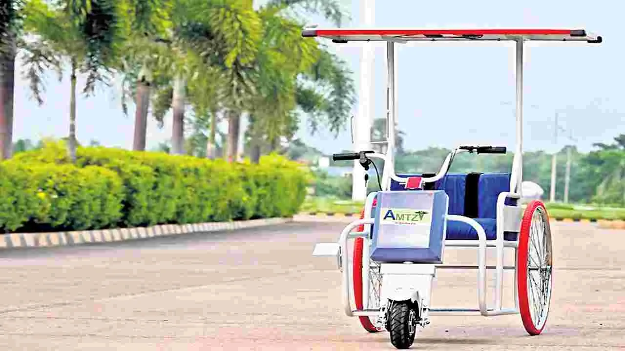 Tricycle : సౌరశక్తితో నడిచే ట్రైసైకిల్‌ | Solar-Powered Tricycle Wins ...